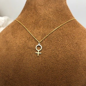 Silver Feminist Necklace Female Necklace Female Symbol Necklace Venus ...