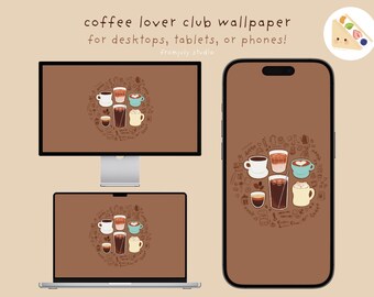 Cute Coffee Desktop Wallpaper Theme - Etsy