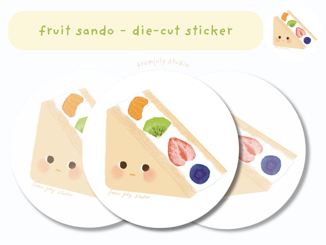 Fruit Sando Die-cut Sticker | Kawaii Cute Japanese Sandwich Theme ...