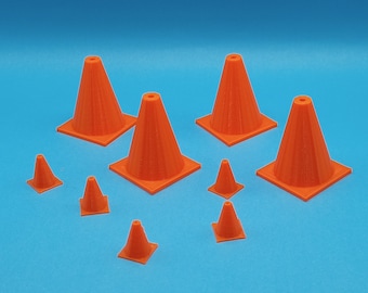 10 Mini Traffic Cones, 15 Micro Traffic Cones, 30mm or 20mm Tall ...