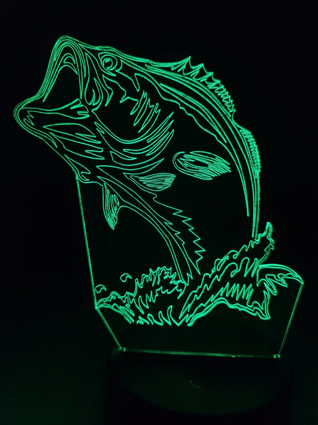 Largemouth Bass - LED Glow Light - Fishing- 16 Colors W/remote Control ...