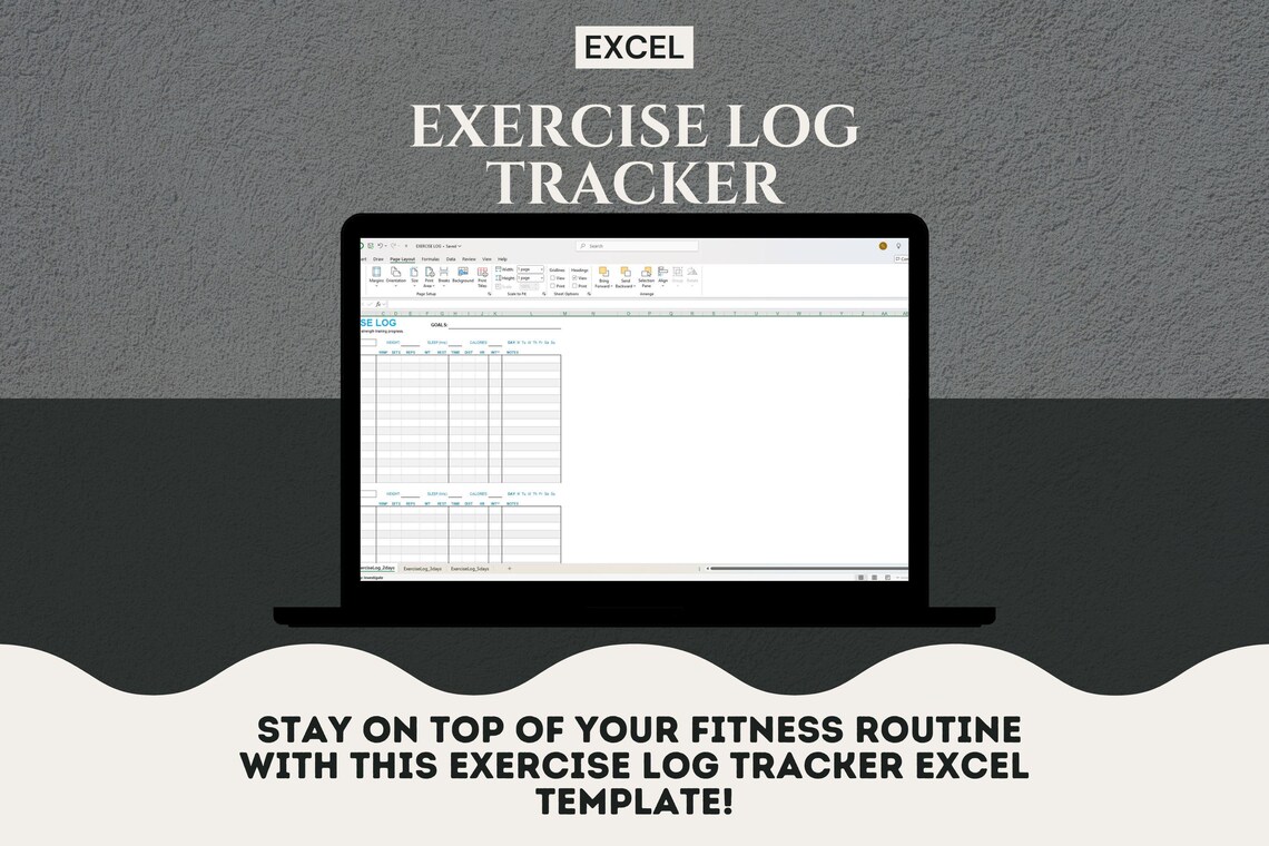 Weekly Fitness Log & Workout Tracker | Editable Excel Template - Etsy