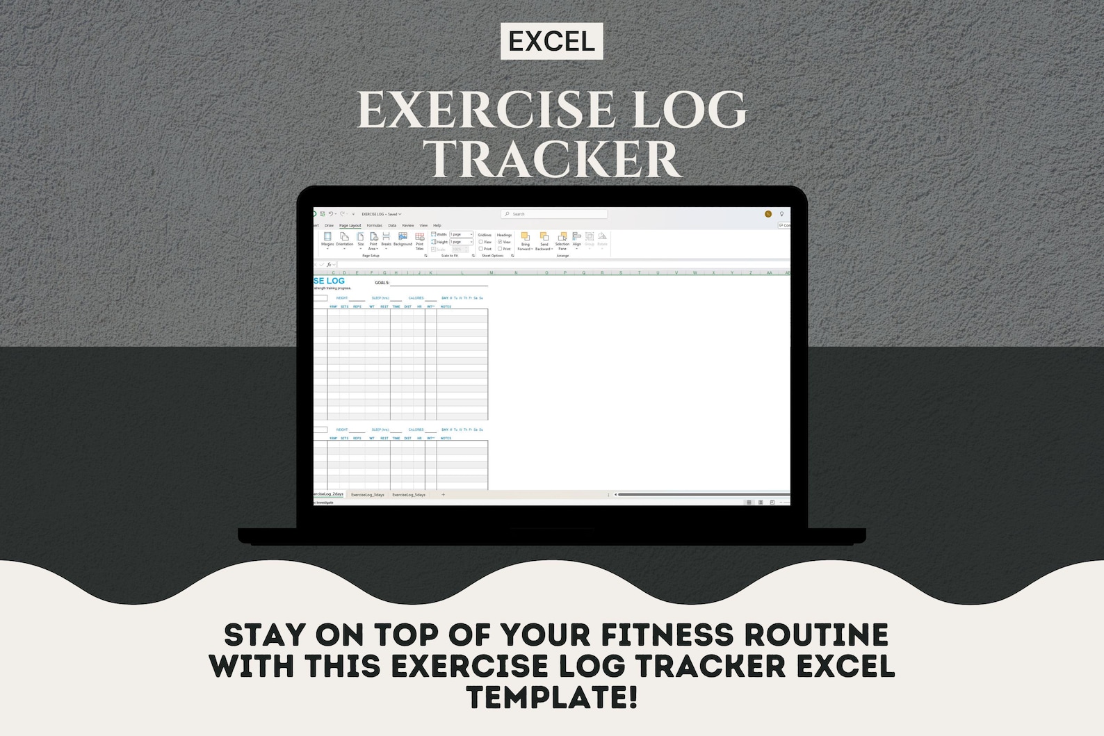 Weekly Fitness Log & Workout Tracker | Editable Excel Template - Etsy