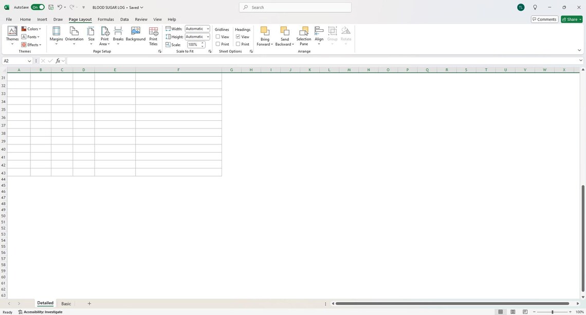 Blood Sugar Log Excel Template | Diabetes Tracker for Glucose, Insulin ...