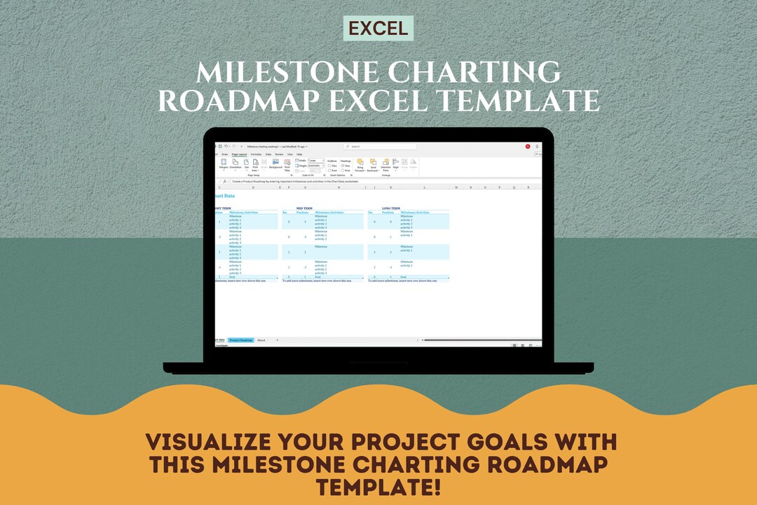 Milestone Roadmap Excel Template | Project Planner for Goals, Timelines ...