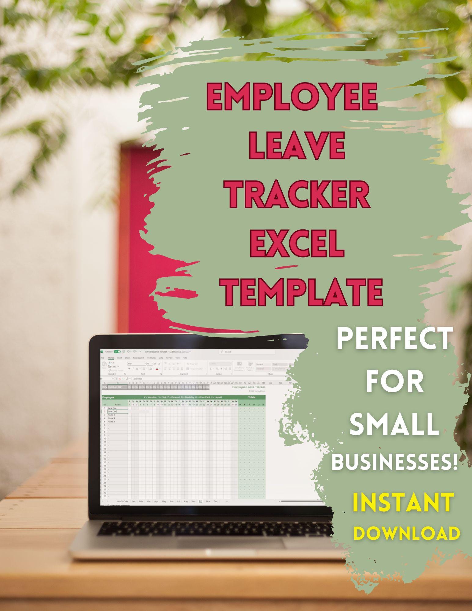 Employee Leave Tracker | Vacation & Sick Days Excel Template for Teams ...