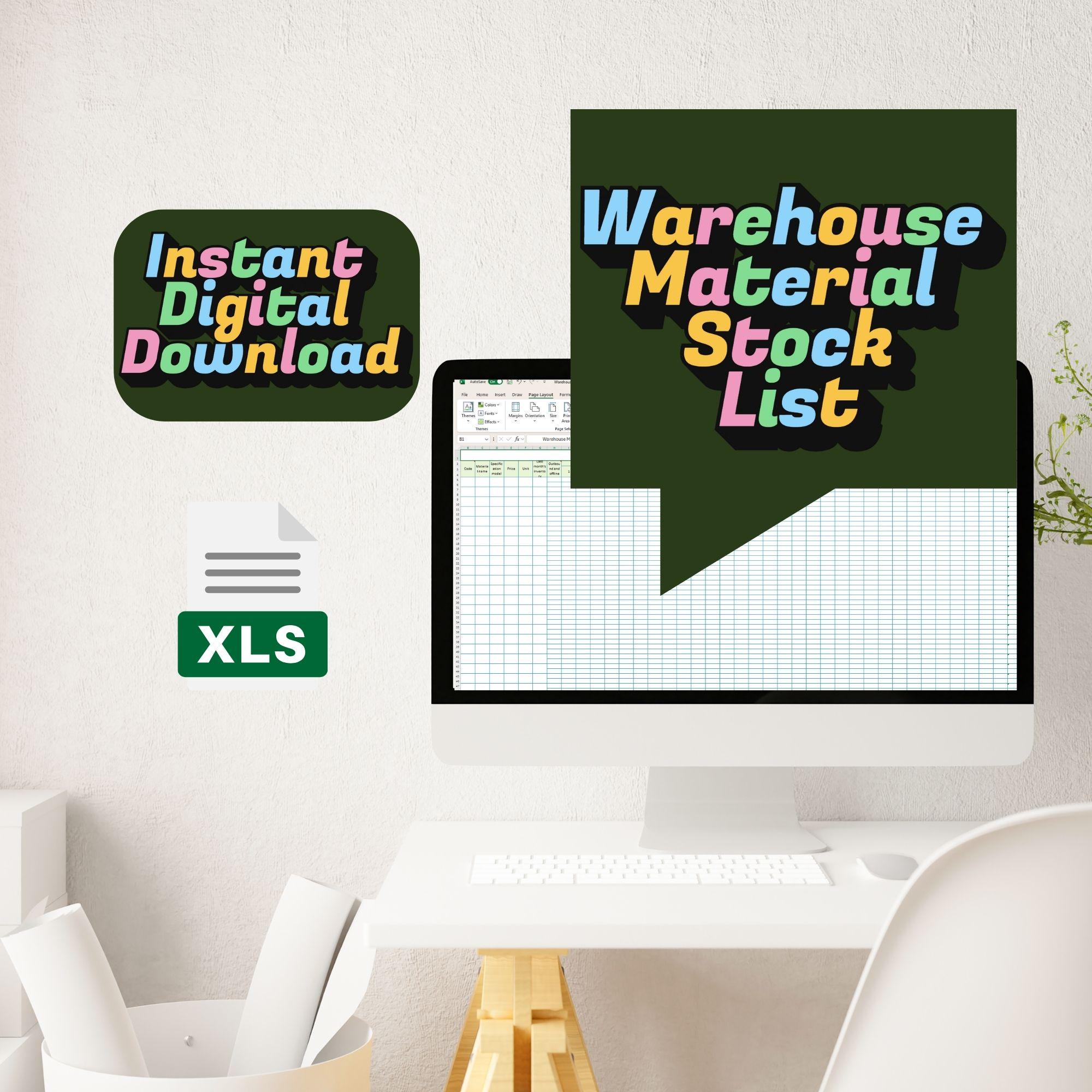Warehouse Stock List Excel Template: Inventory Tracker (digital ...