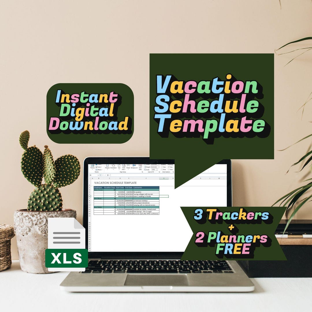 Excel Vacation Schedule Template: Employee Time off Tracker, Printable ...