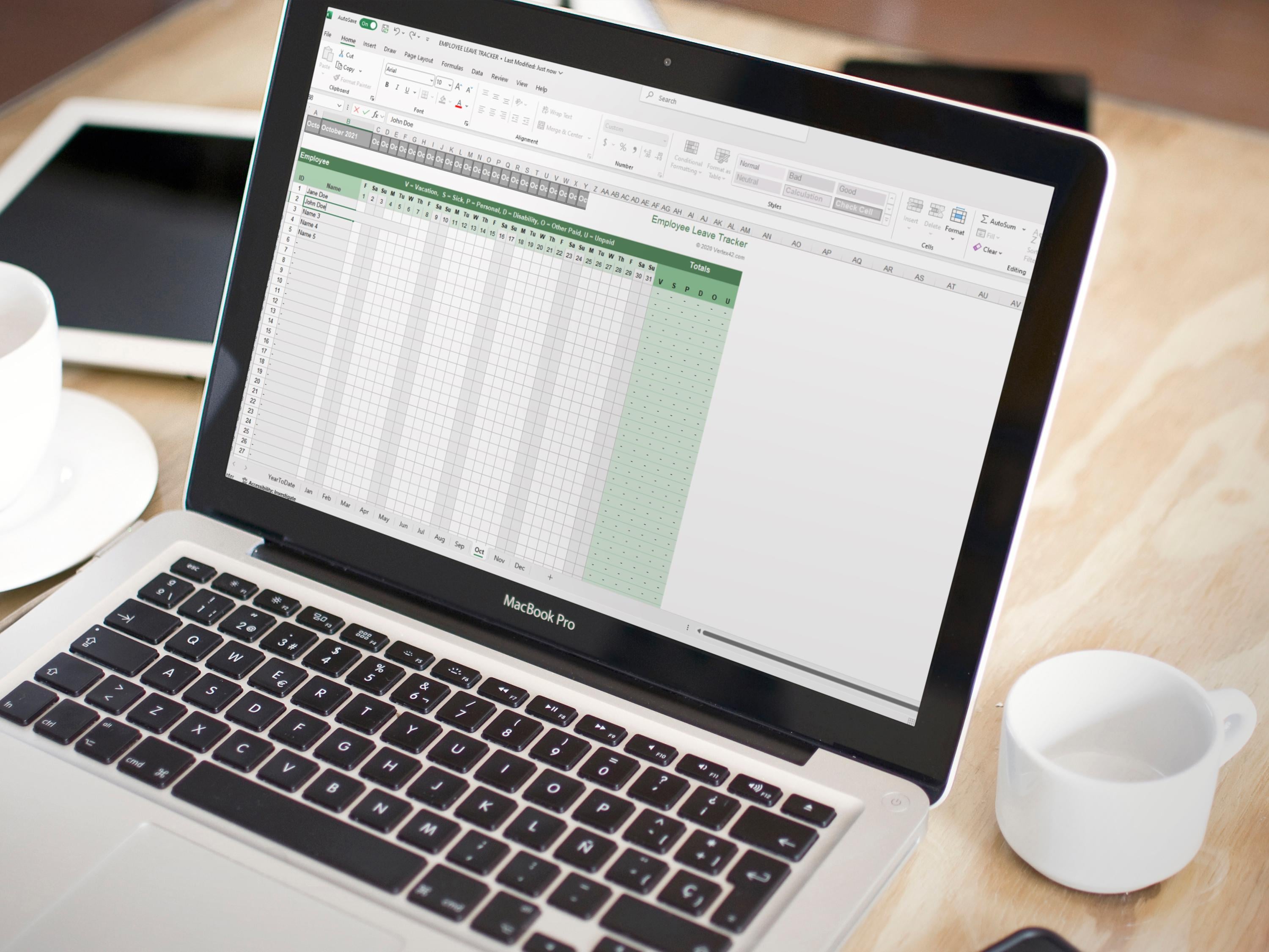 Employee Leave Tracker | Vacation & Sick Days Excel Template for Teams ...
