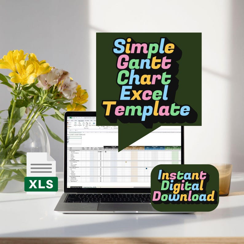 Simple Gantt Chart Excel Template | 12-week Project Timeline, Task ...