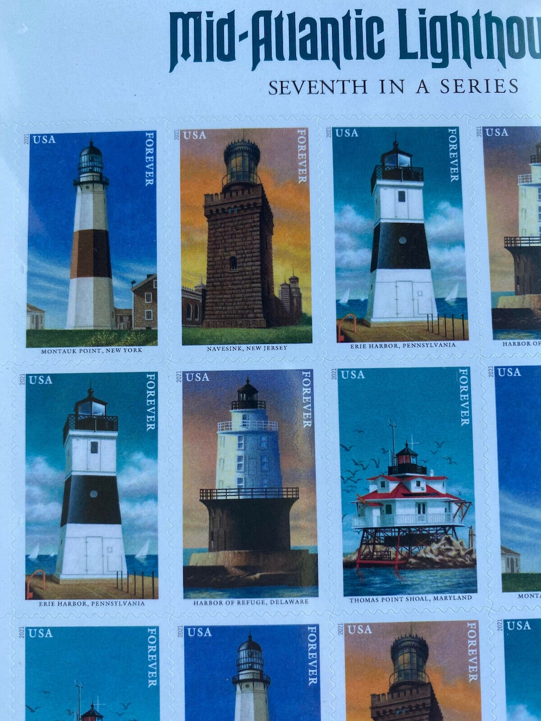 Mid Atlantic Lighthouses 2021 Stamps 100 Domestic Stamp US - Etsy