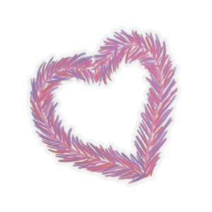 Heart Kiss-cut Stickers, Hand-painted Acrylic Artwork, Original Sticker ...
