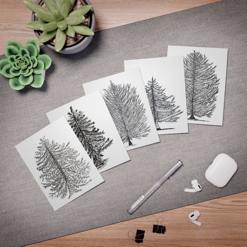 Evergreen Tree Designs Greeting Cards (5-pack) - Etsy