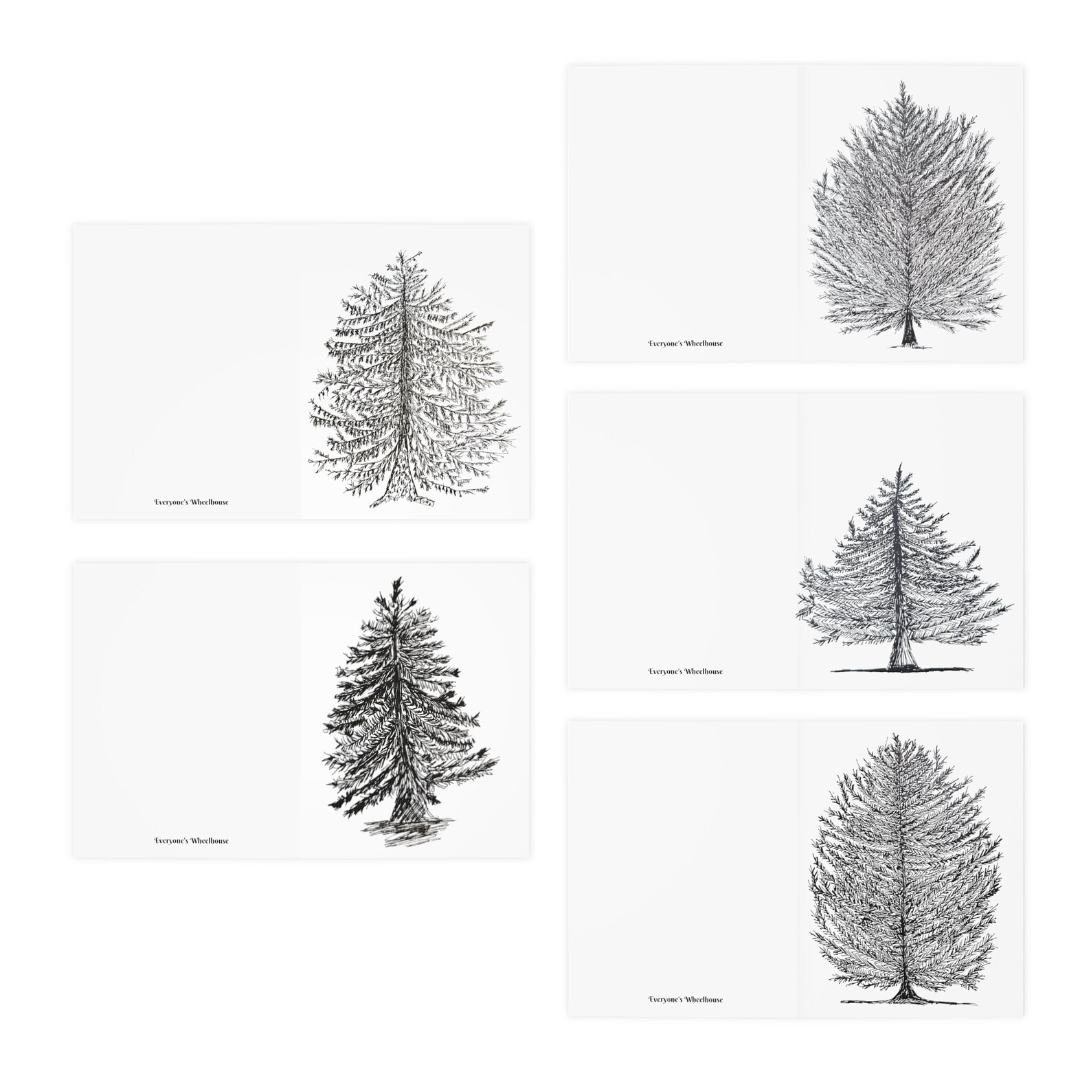 Evergreen Tree Designs Greeting Cards (5-pack) - Etsy