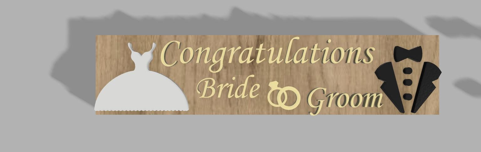 Wedding Congratulations Wood Sign, 6" Sign, Many Colours, Any Font ...