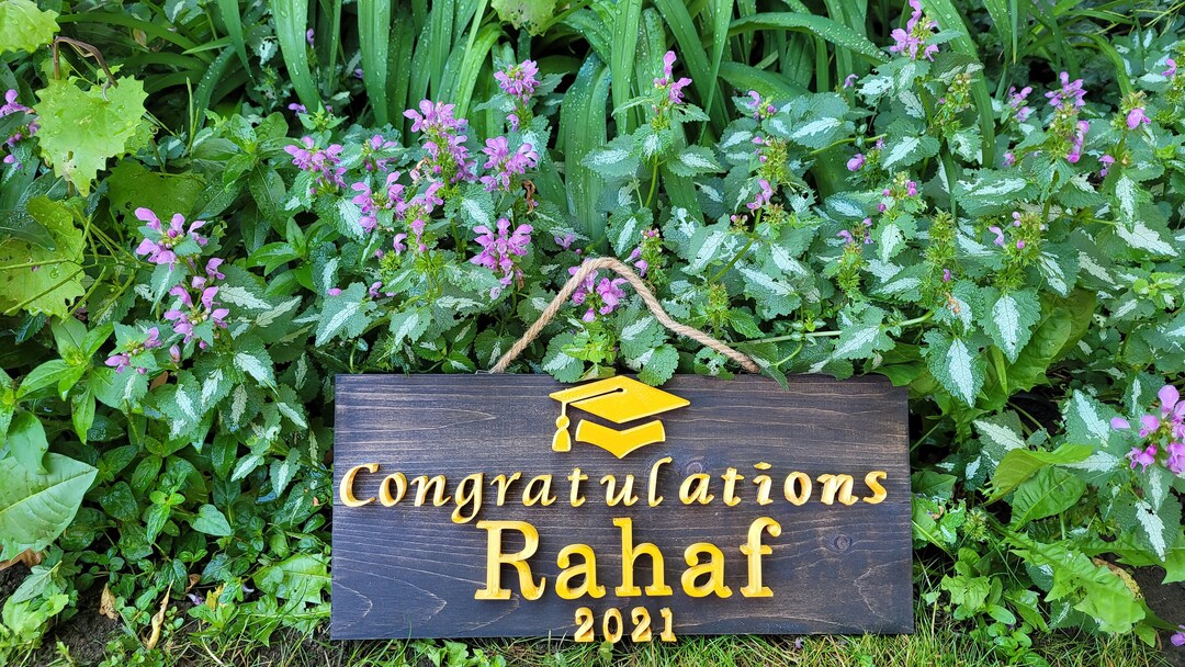 Congratulations Wood Sign, 7" Graduation Sign, Many Colours, Any Font ...