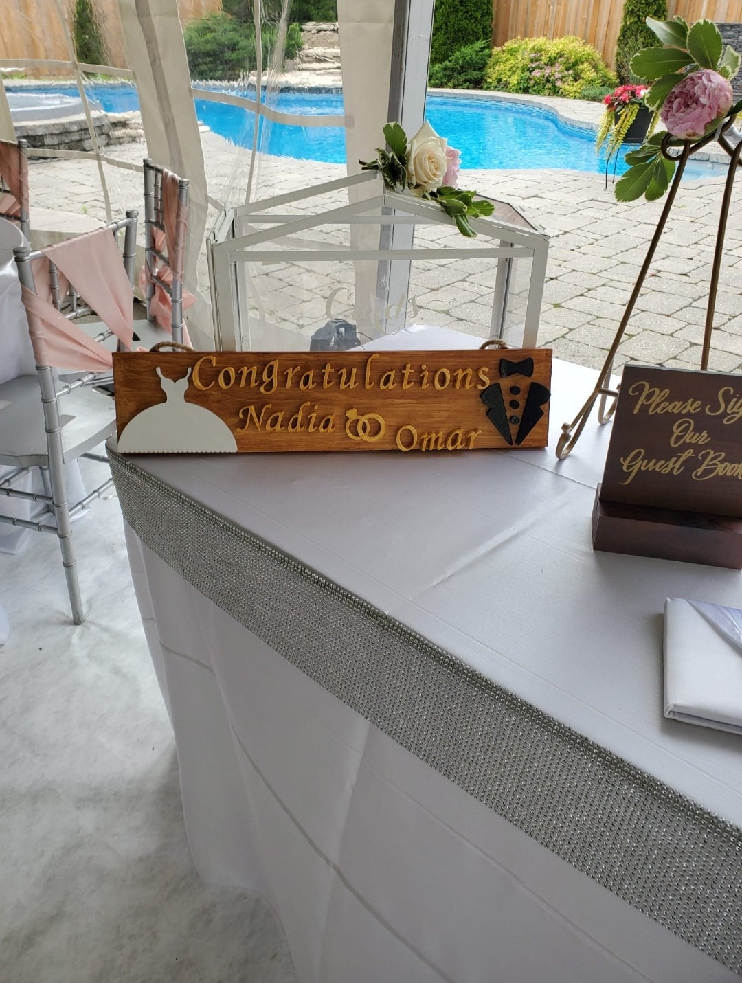 Wedding Congratulations Wood Sign, 6" Sign, Many Colours, Any Font ...