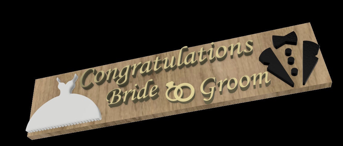Wedding Congratulations Wood Sign, 6" Sign, Many Colours, Any Font ...