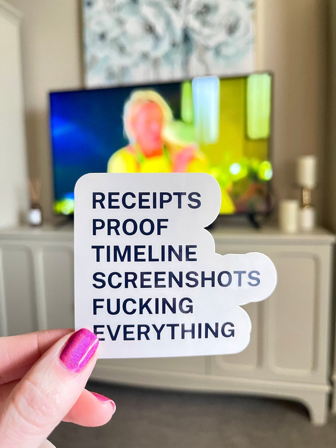 RHOSLC Receipts Proof Timeline Screenshots Water Bottle Sticker - Etsy