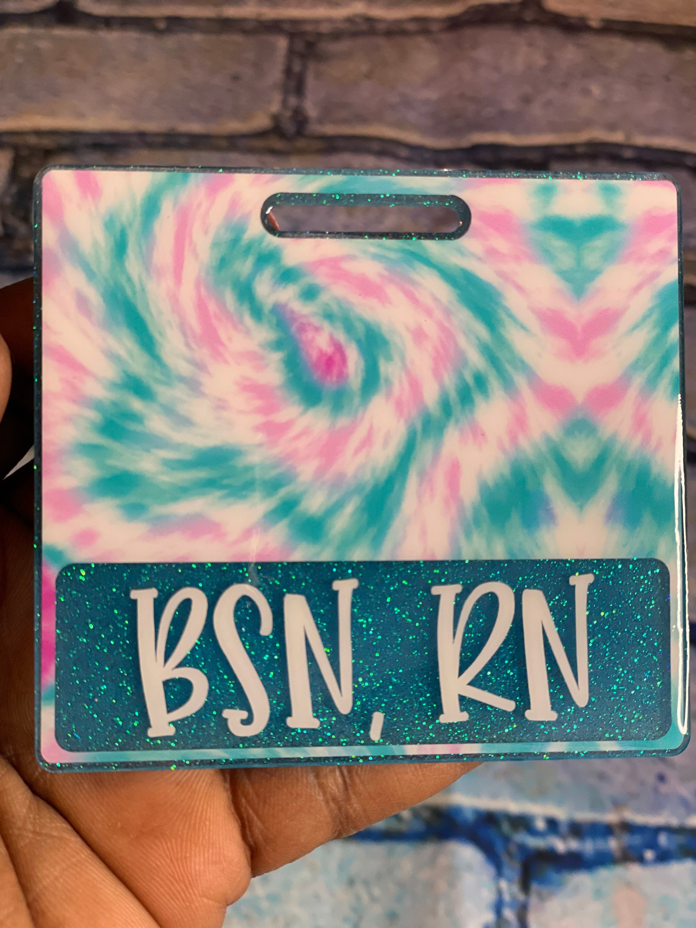 Badge Buddy Tie Dye Badge Buddy Horizontal Badge Buddy - Etsy