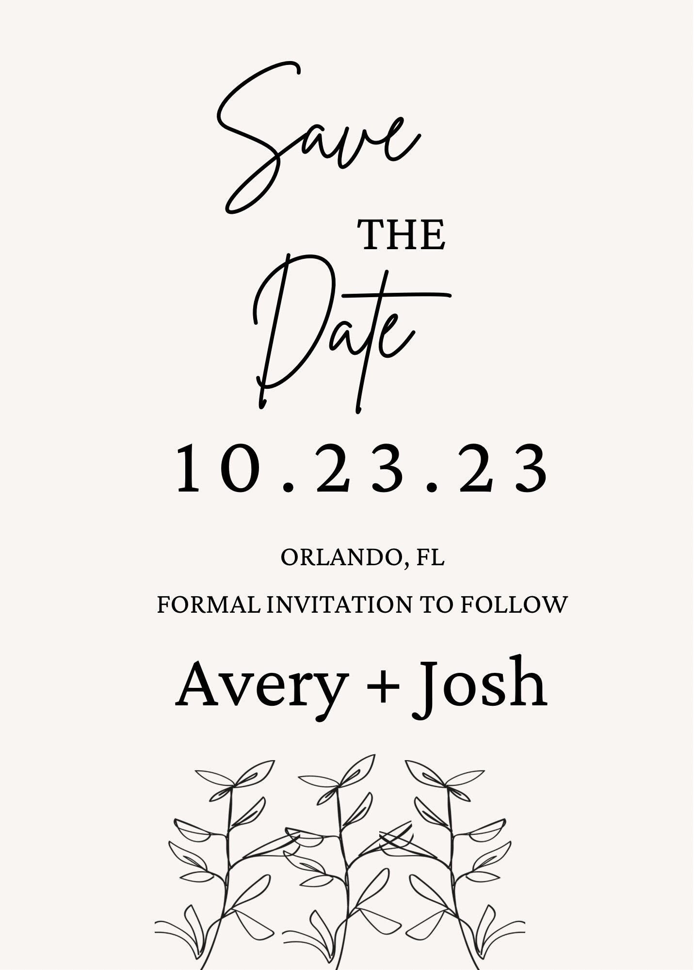 Simple Save the Date Template | Minimalist Save the Date Template ...