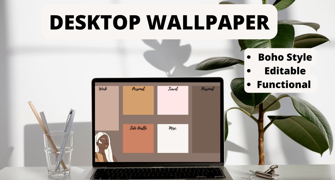 Editable Desktop Wallpaper for Mac and Windows, Feminine Desktop ...