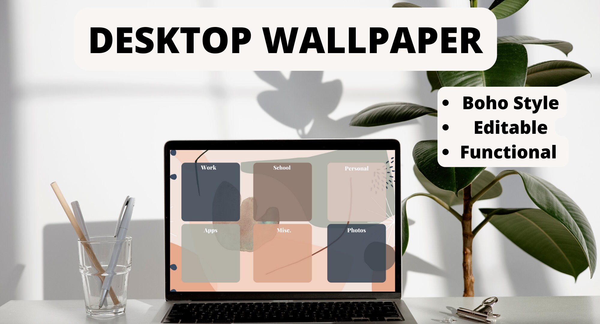 Editable Desktop Wallpaper for Mac and Windows, Abstract Desktop ...