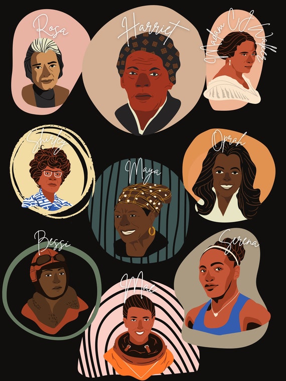 Black History Poster Black History Art Work Famous Women in | Etsy