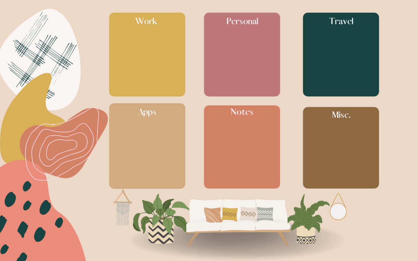 Editable Desktop Wallpaper for Mac and Windows, Boho Desktop Wallpaper ...