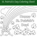 Printable Happy St. Patrick's Day Coloring Sheet: Shamrocks, Pot of ...