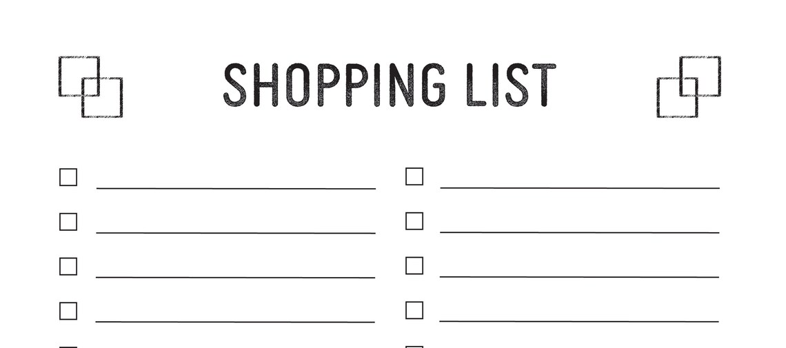 Printable Shopping List With Decorative, Grunge Text, PDF, Size: Letter ...