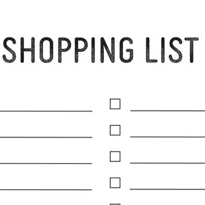 Printable Shopping List With Decorative, Grunge Text, PDF, Size: Letter ...