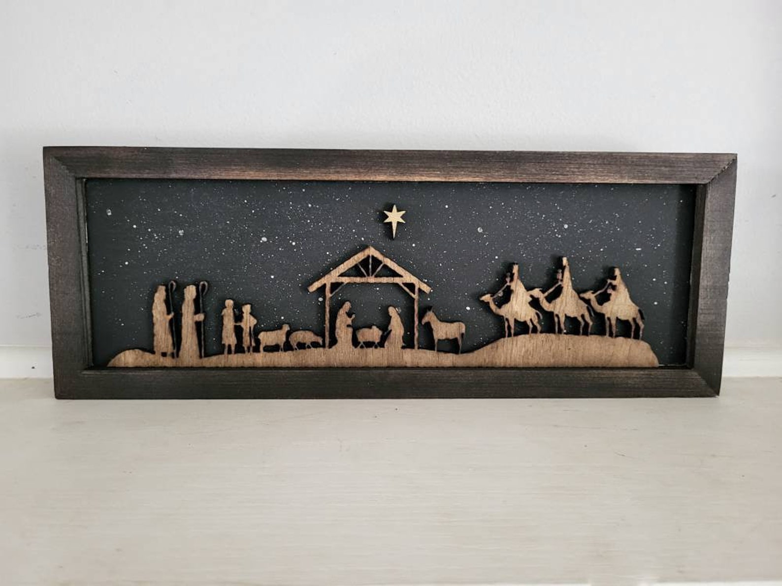 Small Wood Nativity Sign Christmas Sign Decor Christmas - Etsy