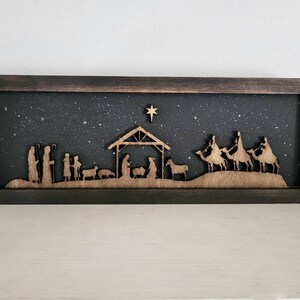 Small Wood Nativity Sign | Christmas Sign Decor | Christmas Sign | Wood ...