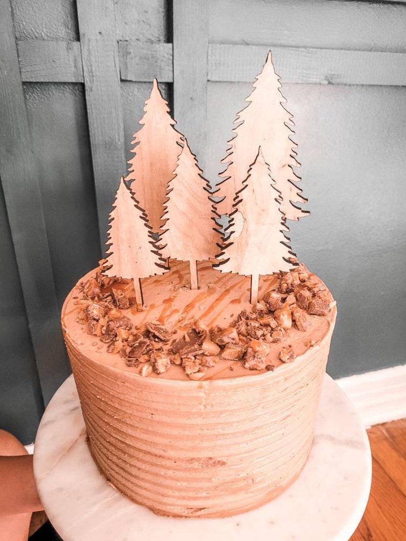 Rustic Wood Tree Cake Toppers | Etsy