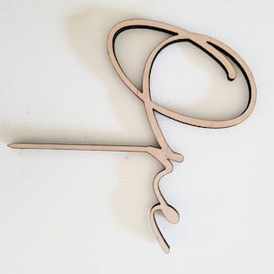 Number Wood Cake Topper Elegant Cursive Calligraphy - Etsy