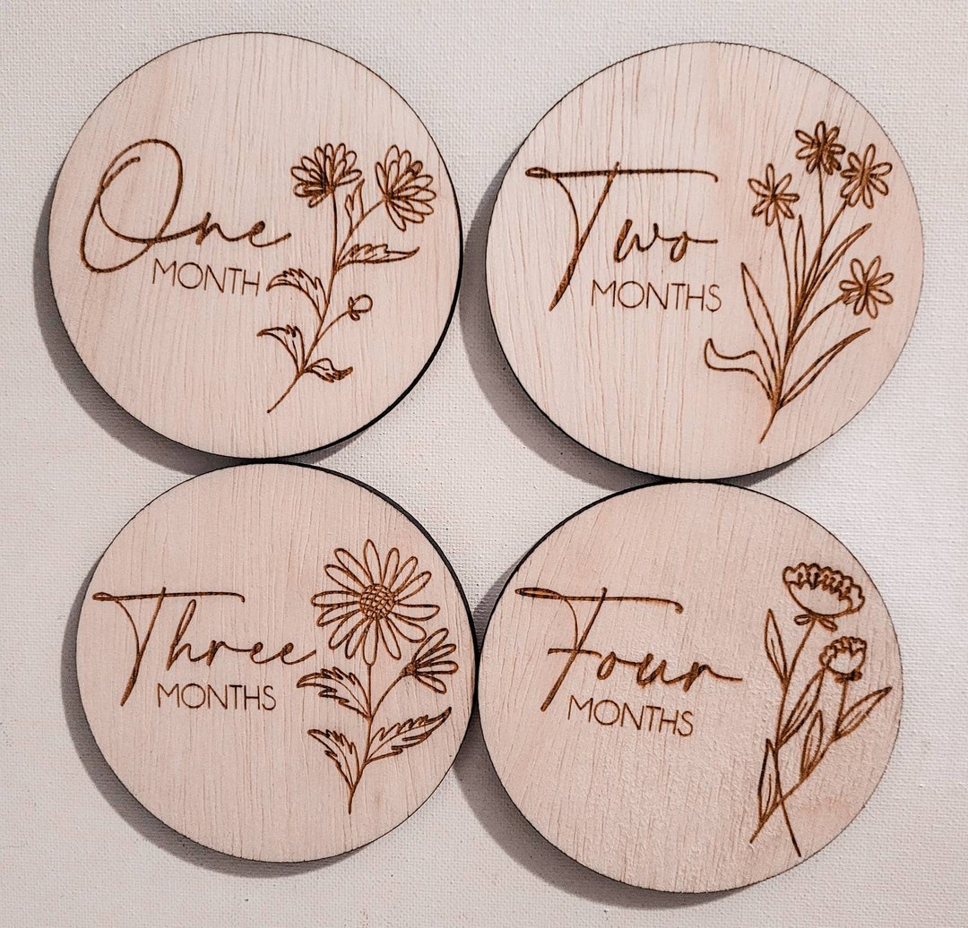 Wooden Baby Month Milestone Boho - Etsy