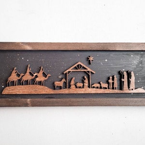 Small Wood Nativity Sign Christmas Sign Decor Christmas - Etsy