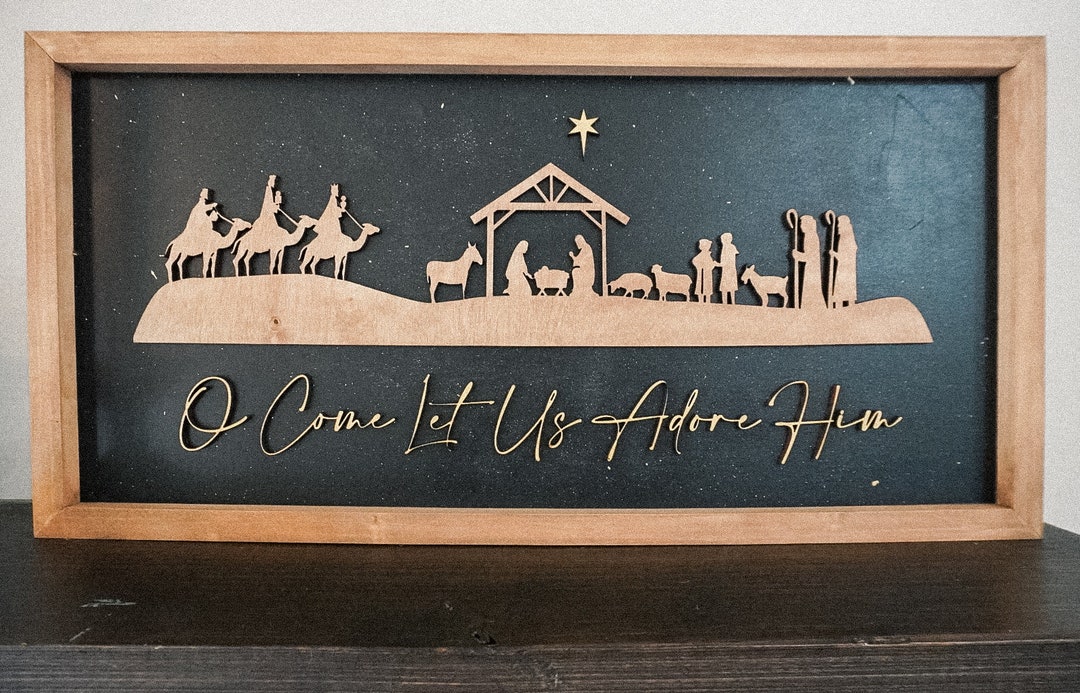 Nativity Sign | Christmas Sign Decor | Christmas Sign | Wood Sign ...