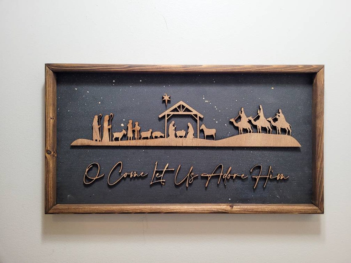 Nativity Sign Christmas Sign Decor Christmas Sign Wood | Etsy
