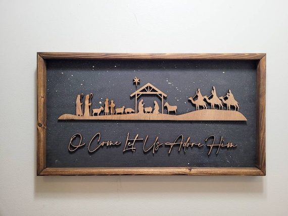 Nativity Sign Christmas Sign Decor Christmas Sign Wood | Etsy
