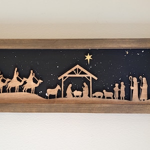 Small Wood Nativity Sign | Christmas Sign Decor | Christmas Sign | Wood ...