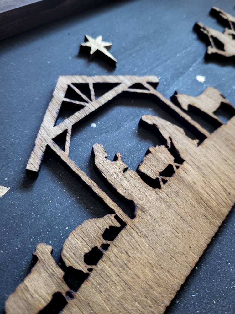Small Wood Nativity Sign Christmas Sign Decor Christmas - Etsy
