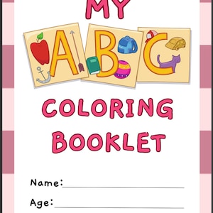 My Abc's Children's Coloring Book - Etsy
