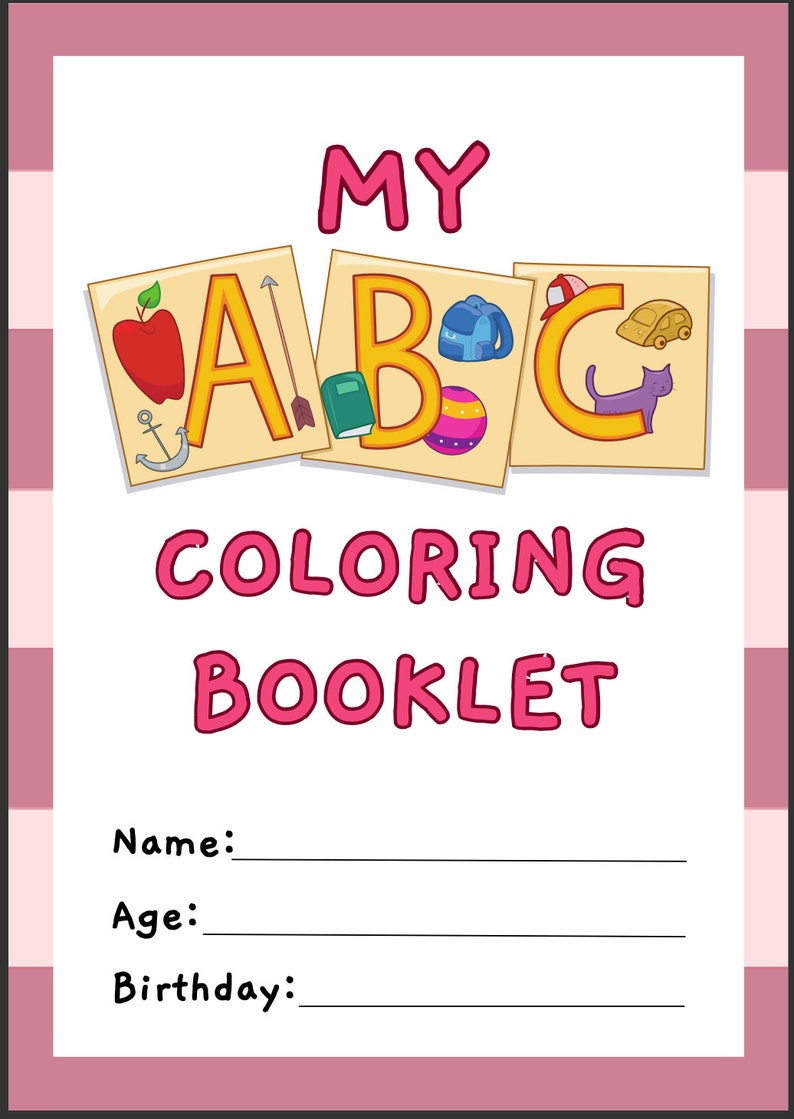 My Abc's Children's Coloring Book - Etsy