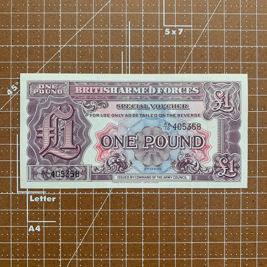 British Armed Force Banknote. Britain Army 1 Pound Currency. 1948 ...