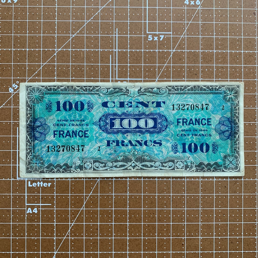 WWII Era France 100 Franc Banknote. WW2 Allied Military - Etsy