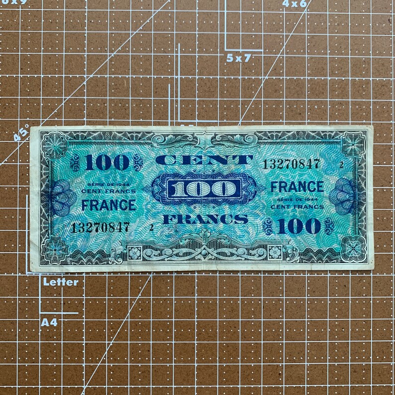 WWII Era France 100 Franc Banknote. WW2 Allied Military - Etsy