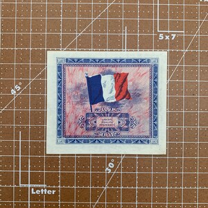WWII Era France 5 Franc Banknote. WW2 Allied Military Currency. French ...