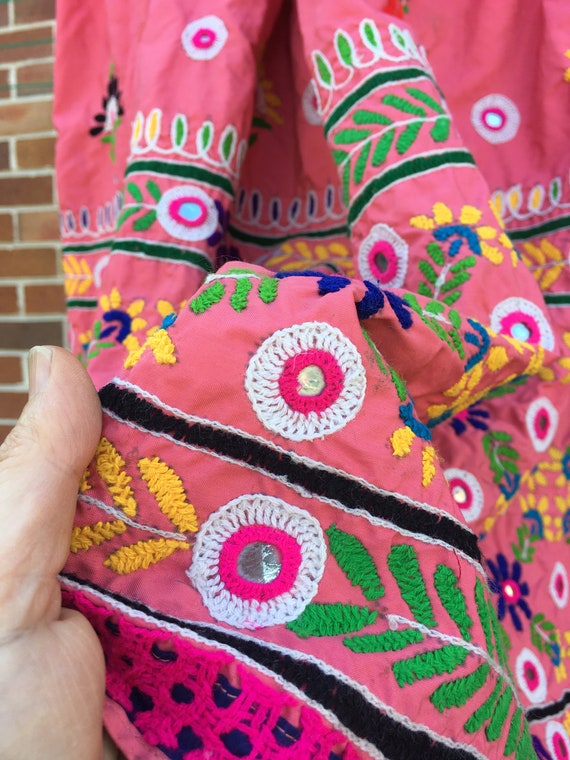 boho hippy gypsy belly dancing mirror work embroidere… - Gem